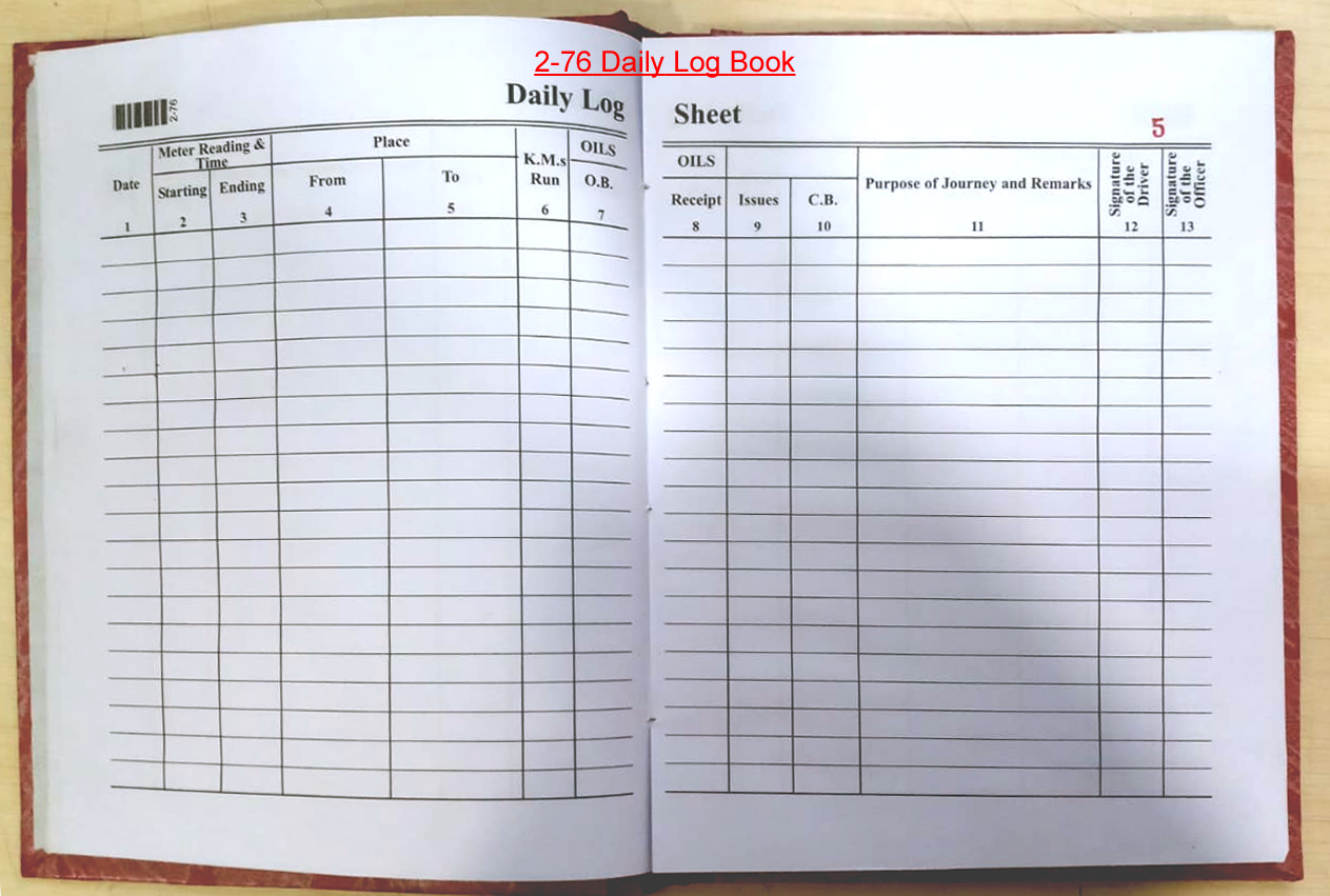 Daily Log Book – OM ART PRINT